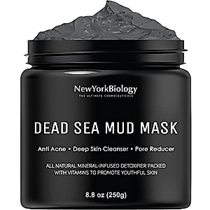New York Biology Dead Sea Mud Mask for Face and Body - Spa Quality Pore Reducer for Acne, Blackheads and Oily Skin, Natural Skincare for Women, Men - Tightens Skin for A Healthier Complexion - 8.8 oz