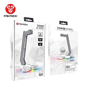 FANTECH Tower RGB Headset Stand, Headphone Holder for Gamers Gaming PC Accessories (White)