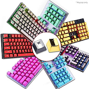 104 Key Gaming Keyboard Caps,PBT Backlight Mechanical Keyboard Keycaps Replacement Kit Compatible for Cherry MX Gloss Silver