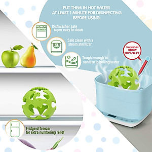 ONTA Baby Teething Toys Easy to Hold Dinosaur Teether Ball Food Grade Silicone Lightweight, Flexible and Durable Infant Pacifier Soothe Gums and Stimulate Tactile Sense Best Baby Gift