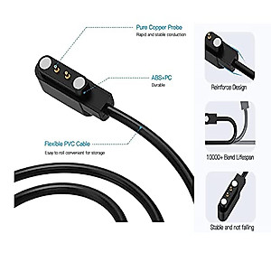 Acediar [2-Pack] 3.3FT Smart Watch Charger Magnetic USB Charging Cable for Letsfit Willful YAMAY VeryFitPro SW023 ID205L SW021 ID205U ID205S SW025 Uwatch 3S 3 2 2S