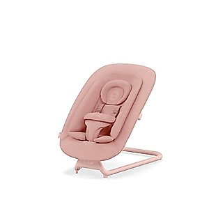 Cybex Lemo Self-Bouncing Baby Bouncer for Playing and Relaxing with Adjustable Harness and Breathable Mesh Backrest, Comfort Inlay with Head Hugger, and Stand, Pearl Pink