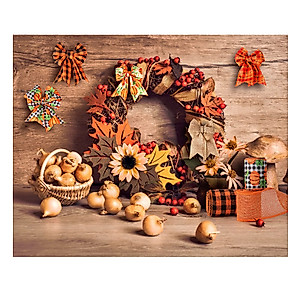 6 Rolls 30 Yards Fall Burlap Ribbon, 2.5″W Buffalo Plaid Wired Edge Ribbon with Pumpkin Pattern Thanksgiving Theme Craft Ribbon Rustic Autumn Harvest Ribbon for Wrapping Gifts Making Wreath Bow