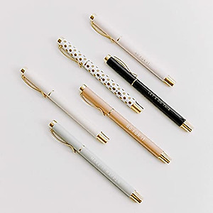 Sweet Water Decor Metal Inspirational Pen Set Inspirational Motivational Quotes Ballpoint Pen Chic Office Decor Gifts for Women Desk Supplies Accessories Gold Cute Pen Sets School Girly Cubicle Bosses