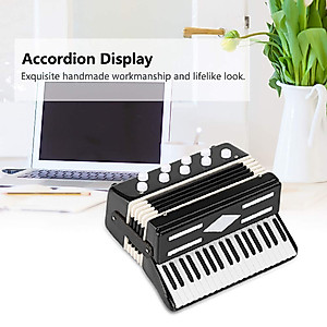 Desktop Decoration, Mini Accordion Model Exquisite Desktop Musical Instrument Decoration Ornaments Musical Gift with Delicate Box