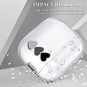 OOK Clear Case for AirPods Pro 2nd Generation 2022, Heart Design Full Body Shockproof Protective AirPods Pro 2 Case Anti-Scratch Anti-Yellow Wireless Charging Case with Lanyard