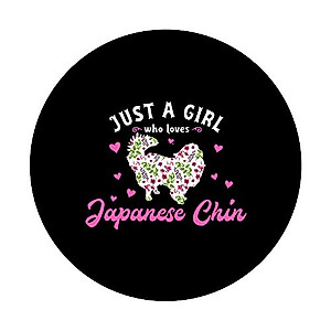 Just a Girl who Loves Japanese Chin PopSockets PopGrip: Swappable Grip for Phones & Tablets