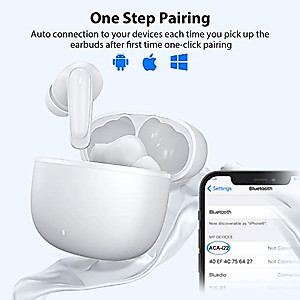 COOYA Wireless Earbuds Bluetooth 5.2 Headphones for iPhone 14 13 Pro Max 12 11 Noise Canceling Bass Stereo Wireless Gaming Headsets with Mic in-Ear Earphones for Samsung S23 S22 Ultra S21 S20 A53 A14