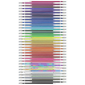 ARTEZA Gel Pens Ink Refills 60-Individual-Color-Bundle Acid-Free & Non-Toxic (0.8-1.0 mm Tips, Set of 60)