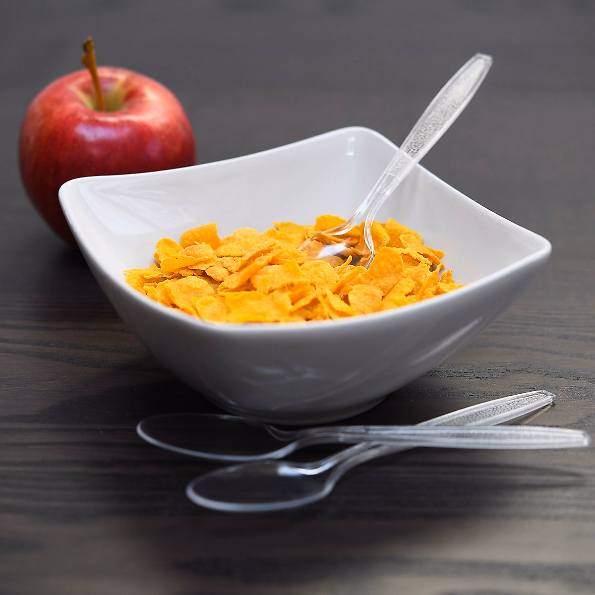 NYHI Premium Heavyweight Disposable Clear Spoons Heavy Duty Sturdy Plastic Flatware Set For Home Office Parties School Picnics Restaurants 400 Pack