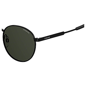 Polaroid Sunglasses PLD 2053/S Oval Sunglasses, Black/Polarized Gray, 51mm, 20mm