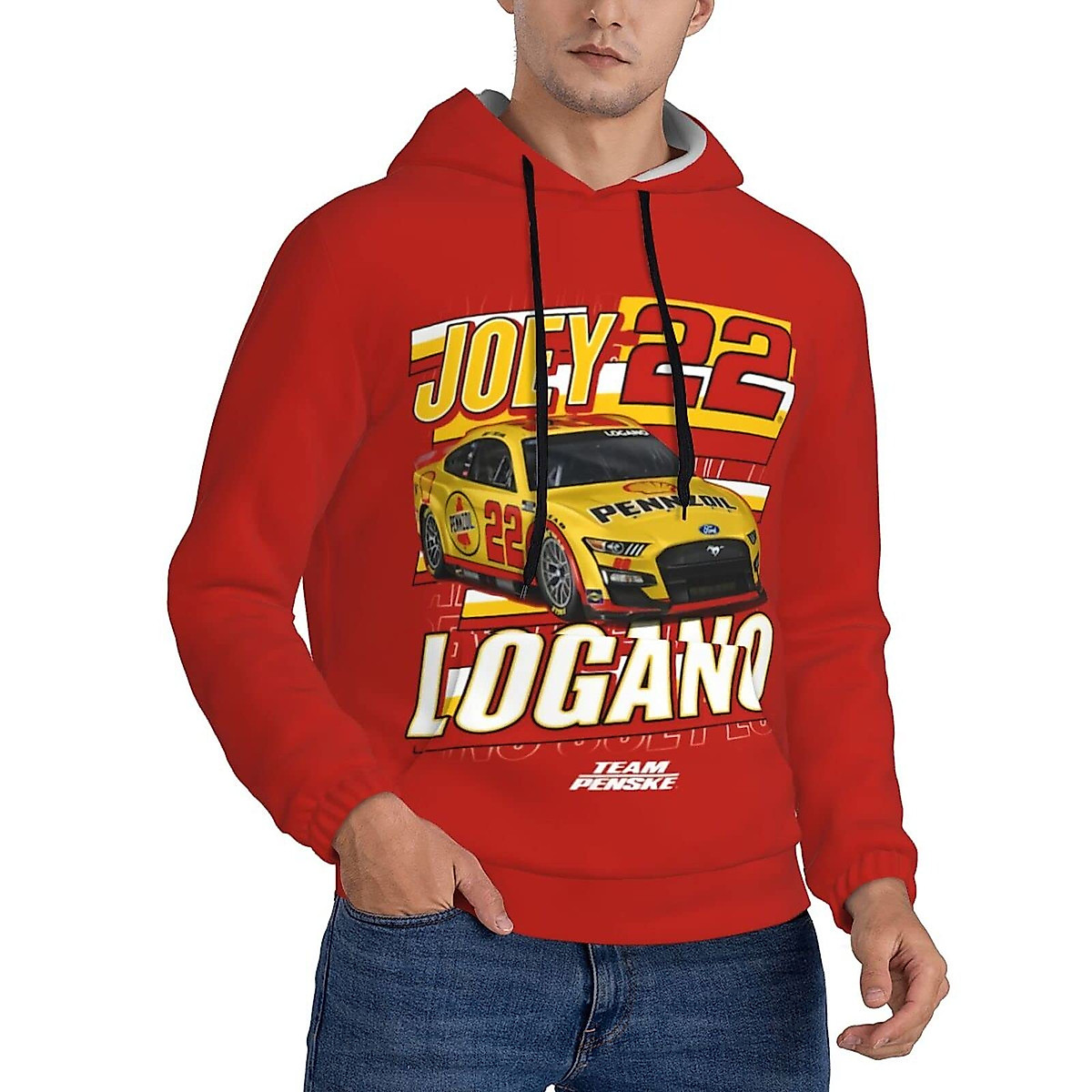 ASFRSH Joey Logano 22 Men'S Pullover Hoodie Casual Hooded Sweatshirt Best Hoodies Sportswear Tracksuit With Pocket