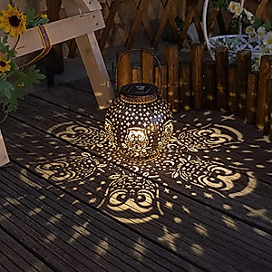 Solar Lanterns Outdoor Waterproof Garden Decorative Lights Owl Hanging Solar Lanterns for Patio, Table, Pathway, Balcony, Lawn, Yard Decor 2 Pack