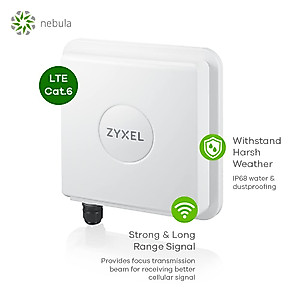 Zyxel 4G LTE-A Cat.6 Router with PoE | Nebula Cloud Management | LTE7461N |Outdoor Design for Reliable Connection | Heavy Duty IP68 Enclsoure | 300Mbps | Remote Management | Easy Installation