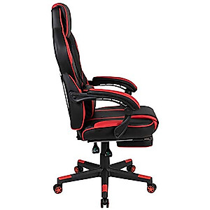 Flash Furniture X40 Gaming Chair Racing Ergonomic Computer Chair with Fully Reclining Back/Arms, Slide-Out Footrest, Massaging Lumbar - Red
