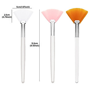 15 Pieces Fan Brushes Soft Facial Applicator Brushes Acid Applicator Brush Cosmetic Makeup Skincare Tools for Mud Cream