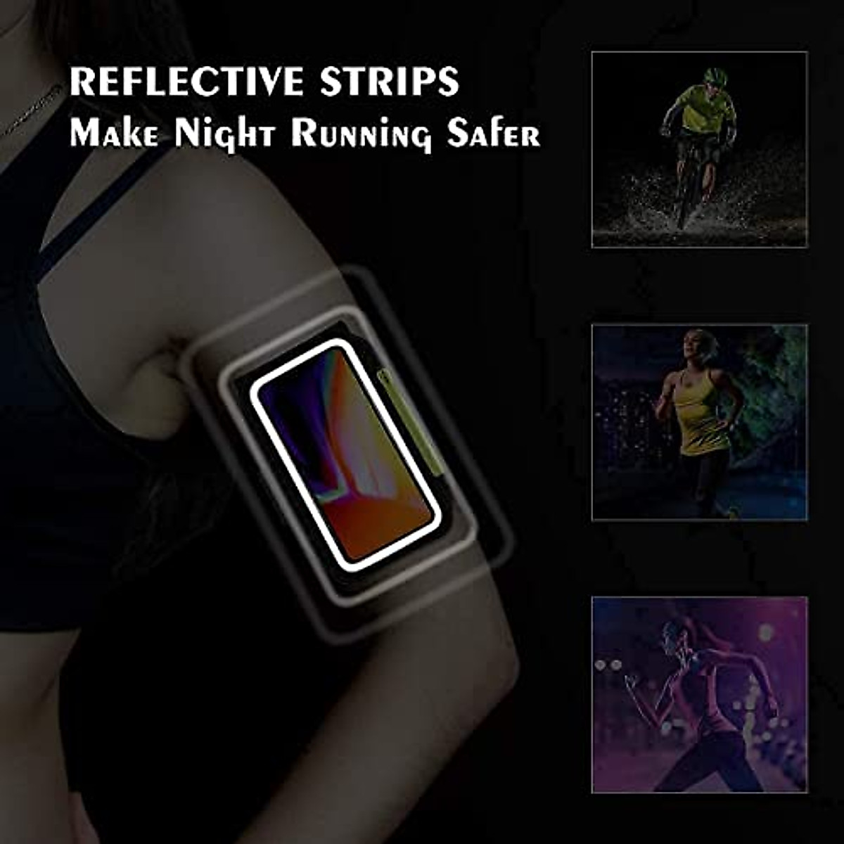 Cell Phone Running Armband with Airpods Zipper Pocket Armband Case Running Holder For iPhone 14/14 Pro Max/13/13 Pro/12 Pro Max/12 Pro /11 Pro Max,Galaxy S20 S10,Sweatproof Arm Band with Card/Key Bag