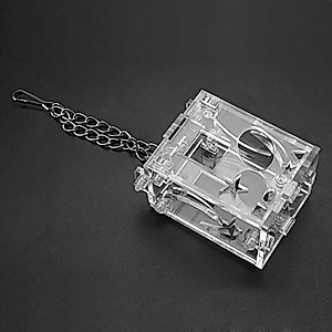 TOPINCN Parrot Acrylic Feeder Feeding Box Parrot Bird Feeder Hang Foraging Toy Acrylic Pet Intelligence Growth Cage Parrot Feeding Box