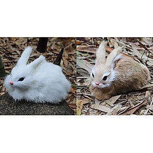 TBoxBo 2 Pack Realistic Plush Bunny Rabbits - Lifelike Stuffed Animal Toys, Christmas Decor, Birthday Gifts, UTRHYW6556431S54