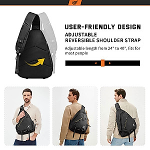 SKYSPER Sling Laptop Bag (Up to 13 Inch) - 18L Crossbody Sling Backpack Travel Shoulder Bag Hiking Daypack for Men Women(Black)