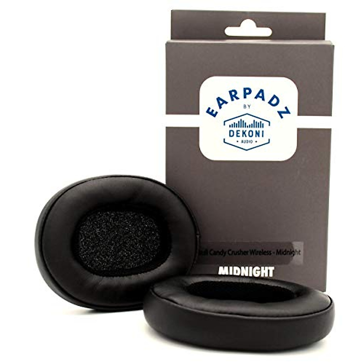 Earpadz Replacement for Skullcandy Crusher Earpads, Wireless Headphone Accessories, Protein Leather Ear Pad Cushion Parts, Black, 1 Pair