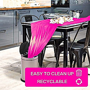 PartyWoo Magenta Foil Tablecloth, 54 x 108 Inch Rectangle Tablecloth, Foil Tablecloth for 6 to 8 Foot Table, Metallic Table Cover, Waterproof Table Cloth for Birthday, Wedding, Party (1 Pack)