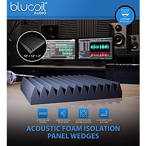 MXL 990 Blizzard Cardioid Condenser Microphone for Vocals and Guitars Bundle with Blucoil 20-FT Balanced XLR Cable, Pop Filter, Adjustable Microphone Tripod Stand, and 4X 12 Acoustic Wedges