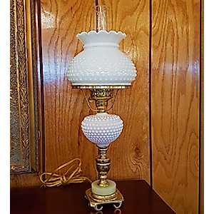 B&P Lamp 7 Inch White Cased Glass Hobnail Student Shade