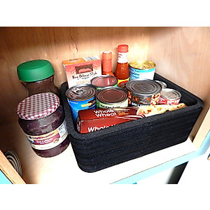 Polar Whale 3 Large Food Storage Organizers Bin Tray for Kitchen Pantry Refrigerator Freezer Cabinet Cupboard for Snacks Produce Pasta Vegetables Waterproof Washable 10" Wide x 12" Long - 3 Pack