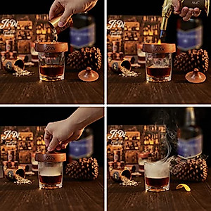 Cocktail Smoker Kit Whiskey Smoker Kit with Torch and Wood Chips-Old Fashioned Chimney Drink Smoker for Cocktails, Whiskey & Bourbon, Ideal Gifts for Men, Boyfriend, Husband, Dad (No Butane)