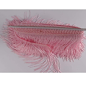 Heartwish268 Fringe Trim Lace Polyerter Fibre Tassel 6inch Wide 10 Yards Long for Clothes Accessories Latin Wedding Dress DIY Lamp Shade Decoration Black White Red(Baby Pink)