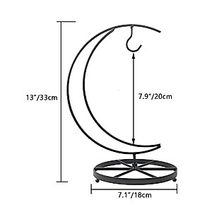 Banana Hanger Stainless Steel Holder Saver Stand Hook Keep Bananas from Bruising Black Kitchen Decor for Counter (7.1 * 7.9 * 13")