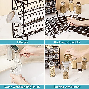 Vtopmart Spice Rack Organizer for Cabinet, 4-Tier Spice Organizer with 28 Empty Spice Jars and 432 Spice Labels, Seasoning Organizer for Countertop, Cabinet, Kitchen, Pantry, Cupboard