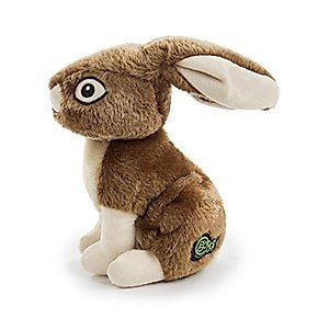 goDog Wildlife Rabbit Squeaky Plush Dog Toy, Chew Guard Technology - Brown, Large