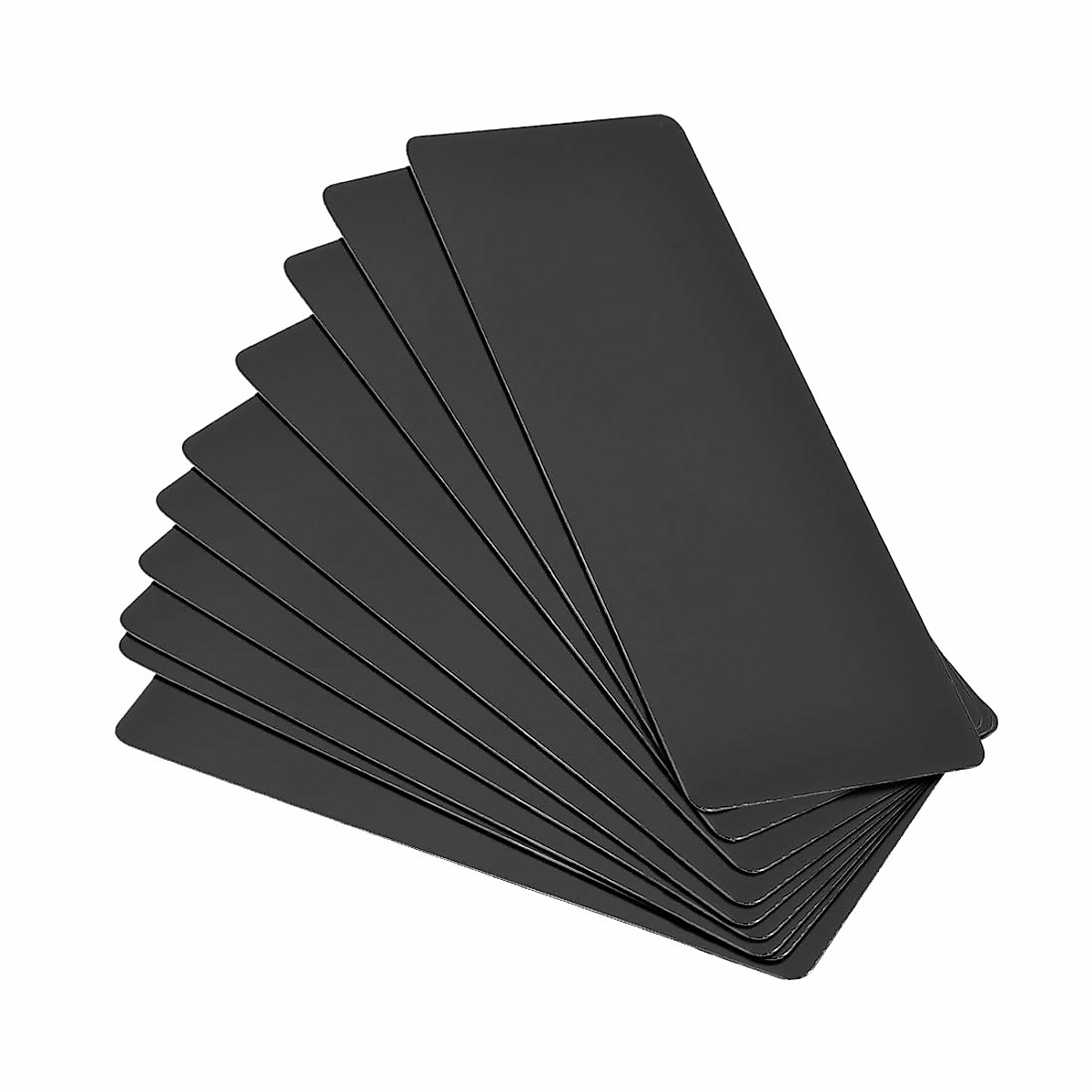 uxcell Blank Metal Card 80x22x0.3mm Painted Aluminum Plate for DIY Laser Printing Engraving Black 25 Pcs