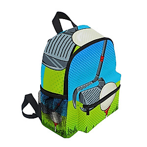 AUUXVA Kids Backpack Sport Club Golf Ball School Bag Kindergarten Toddler Preschool Backpack for Boy Girls Children