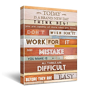 Inspirational Motivational Office Quotes Theme Canvas Wall Art for Office Studios School Dorm Wall Decor, Inspirational Motivational Living Room Bedroom Office Home Decor 11.5'' X 15''