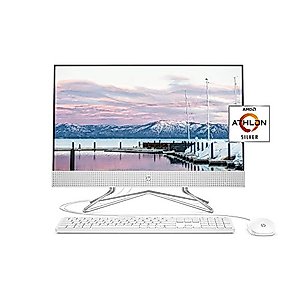 HP 24-inch All-in-One Desktop Computer, AMD Athlon Silver 3050U Processor, 8 GB RAM, 256 GB SSD, Windows 10 Home (24-dd0010, White)