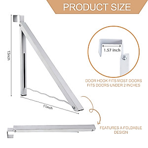 Generic 2 Pcs White Over The Door Hanger Organizer Drying Rack Collapsible Retractable Clothes Drying Rack Space Saver for Hanging Clothes Towels Bathrooms, Carbon Steel Material, RMhook01