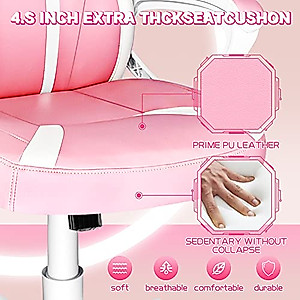 JOYFLY Pink Gaming Chair, Computer Gaming Chair for Adults Teens Kids Gamer Chair Video Game Chairs, Silla Gamer Ergonomic PC Office Chair with Lumbar Support（Pink）