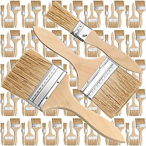 Skylety 120 Pcs Chip Paint Brushes Bulk 1/2/3 Inch Various Size Paint Brushes Household Bristle Paintbrushes Disposable Stain Brushes for Painting, Glue, Varnish, Oil, Stain, Art Crafts Furniture Deck