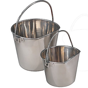 Pro Select Stainless Steel Pet Pail, 1-Quart Size – Heavy Duty Flat Sided Pail Great for Providing Water in Pet Kennels