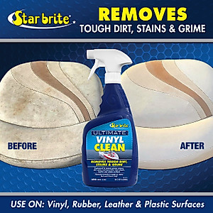 STAR BRITE Ultimate Vinyl Clean Spray - Multi-Surface Cleaner for Auto, RV, Home & Boat Upholstery - Vinyl, Rubber, Leather, Plastic + Interior & Exterior Trim - 32 OZ (096232)
