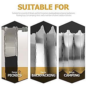 VANZACK Camping Stove Portable Bbq Portable Bbq 16 Sheets of Creative Windscreen Burner Windshield Foldable Windproof BBQ Windscreen with Bag Portable Burner Portable Burner Portable Stove