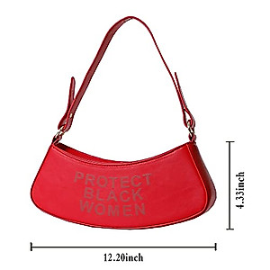 Qiayime Protect Black Women Shoulder Bag Ladies Fashion Clutch Hobo Tote Purse HandBag Underarm Bag (red)