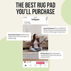 ITSOFT Ultra Premium Non Slip Felt Area Rug Pad, Thick Cushioned Gripper Pad for Hardwood Floors Under Carpet Protects Floors, 1/4" Thickness, 5 x 8 Feet