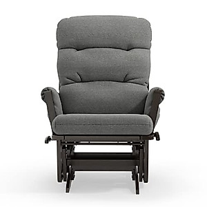 Dutailier Aspen 3111 Wooden Grand Glider Multiposition-Lock Recline, Espresso/Dark Grey