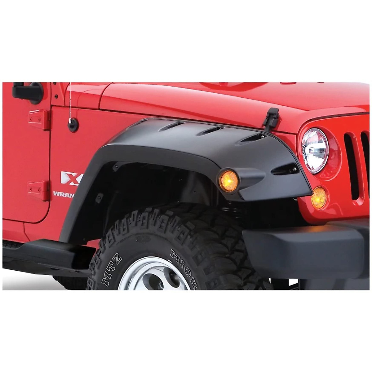 Bushwacker Max Coverage Pocket/Rivet Style Front Fender Flares | 2-Piece Set, Black, Textured Finish | 10045-02 | Fits 2007-2018 Jeep Wrangler JK Unlimited