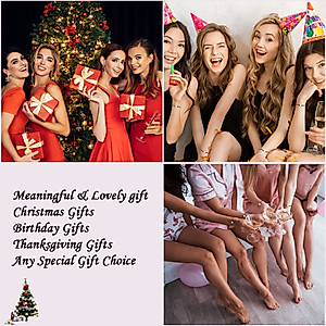 KINGSIN Family Christmas Gifts Friendship Mother Daughter Bracelets Sisters Pinky Promise Heart Bracelet Friend Jewelry Gifts for Women Family Teens Bff