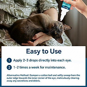 WEALLIN Advanced Eye Drops for Dogs and Cats, Gentle Formula Dog Eye Drops, Soothes Irritations Removes Tear Stains Improves Allergy Symptoms & Dry Eyes - Safe for All Animals, 8.12 OZ